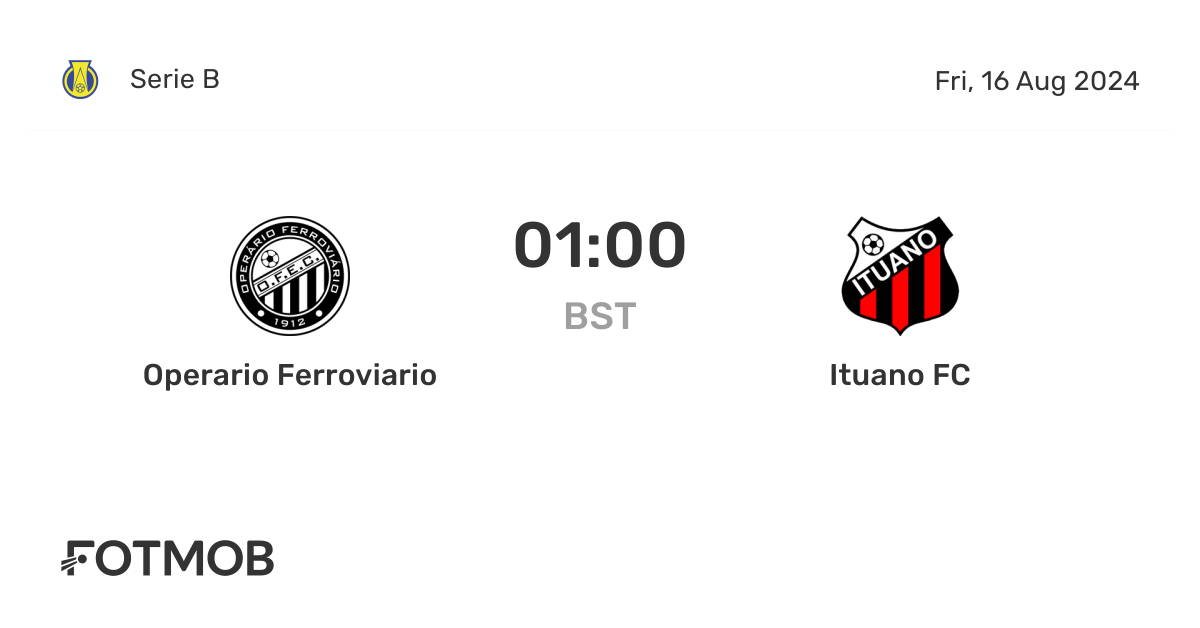 Operario Ferroviario vs Ituano FC - live score, predicted lineups and ...