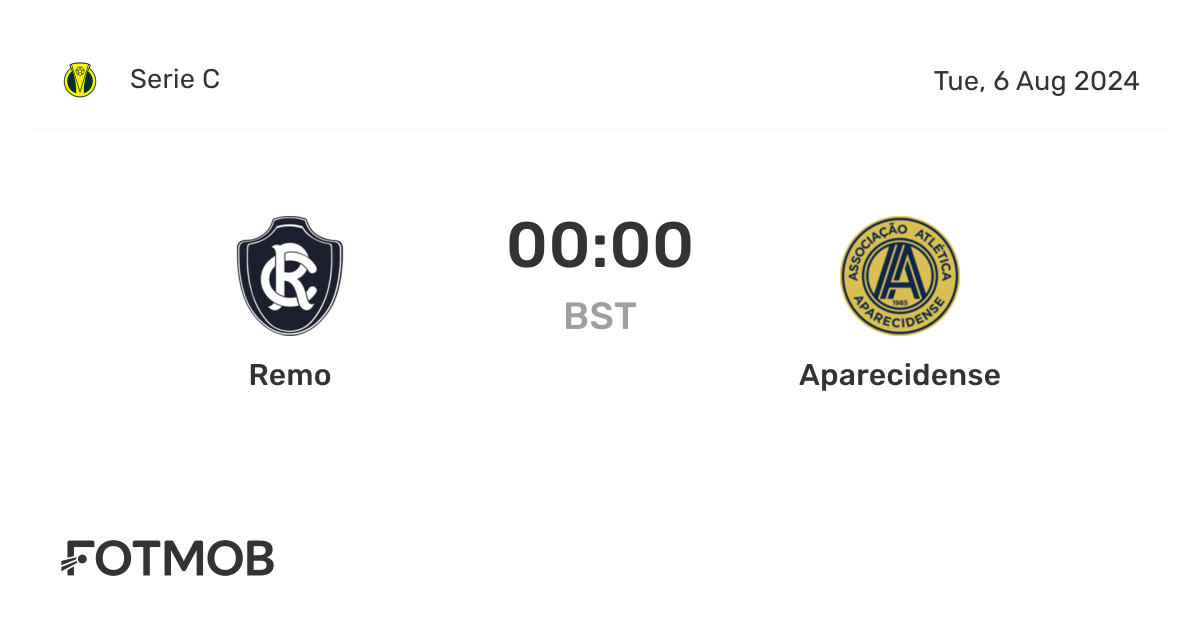 Remo vs Aparecidense - live score, predicted lineups and H2H stats