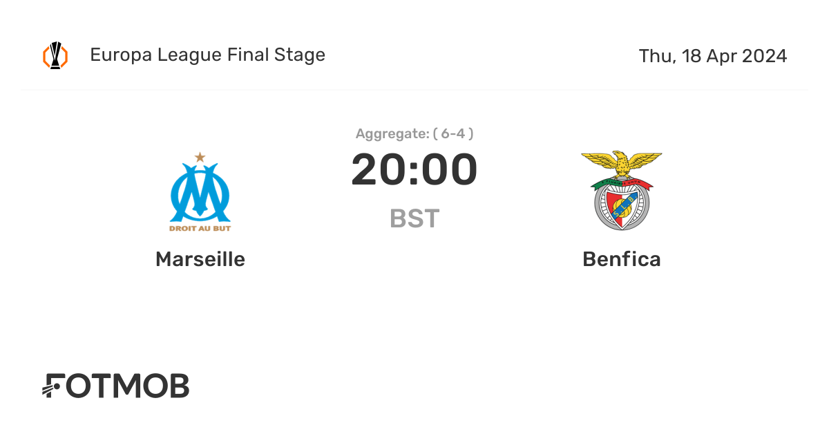 Marseille vs Benfica - live score, predicted lineups and H2H stats
