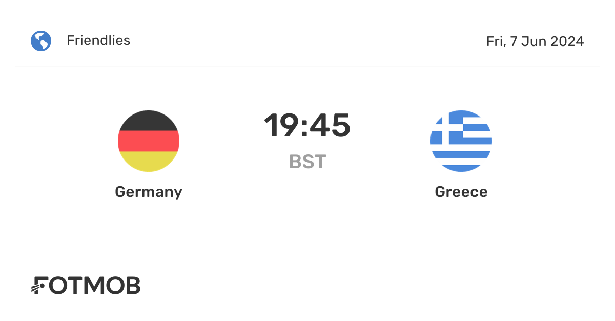 Germany vs Greece - live score, predicted lineups and H2H stats