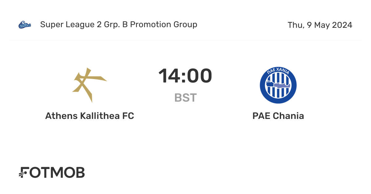 Athens Kallithea FC vs PAE Chania - live score, predicted lineups and ...