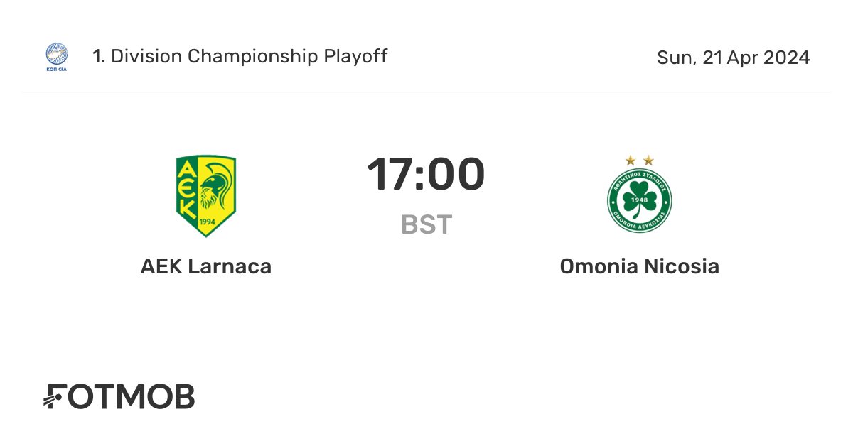 AEK Larnaca vs Omonia Nicosia - live score, predicted lineups and H2H stats