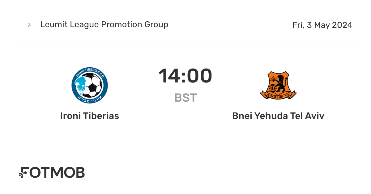 Ironi Tiberias vs Bnei Yehuda Tel Aviv - live score, predicted lineups and H2H stats