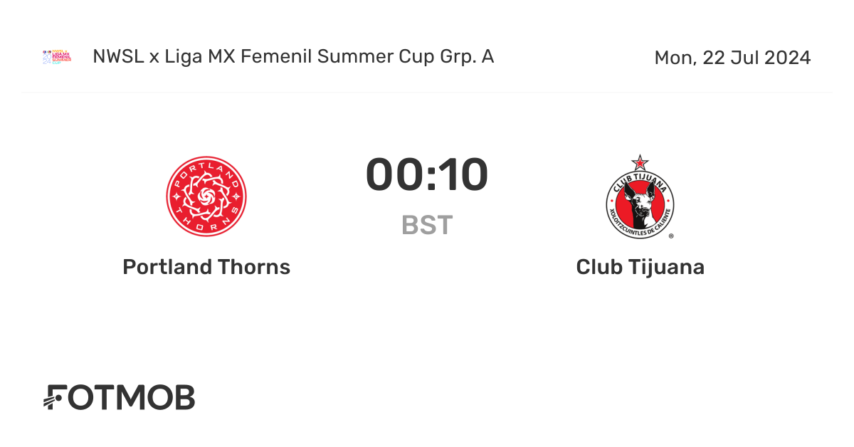 Portland Thorns vs Club Tijuana - live score, predicted lineups and H2H ...