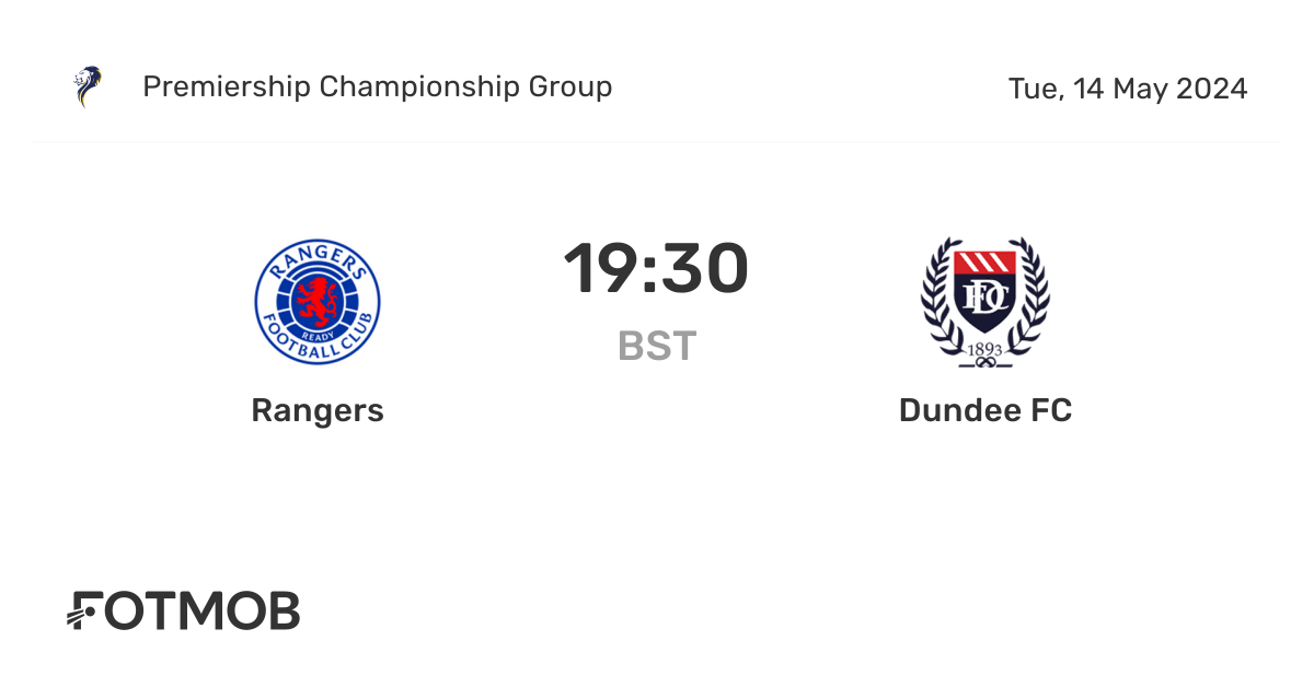Rangers vs Dundee FC - live score, predicted lineups and H2H stats