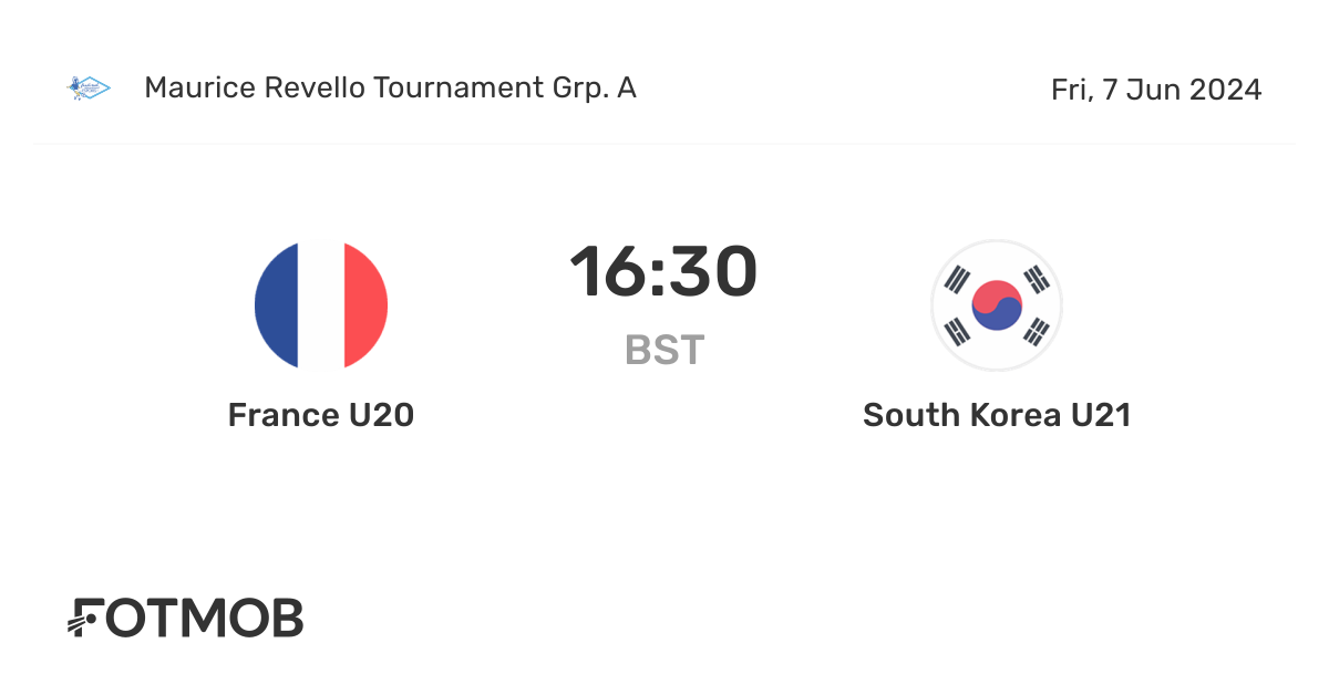 France U20 vs South Korea U21 - live score, predicted lineups and H2H stats
