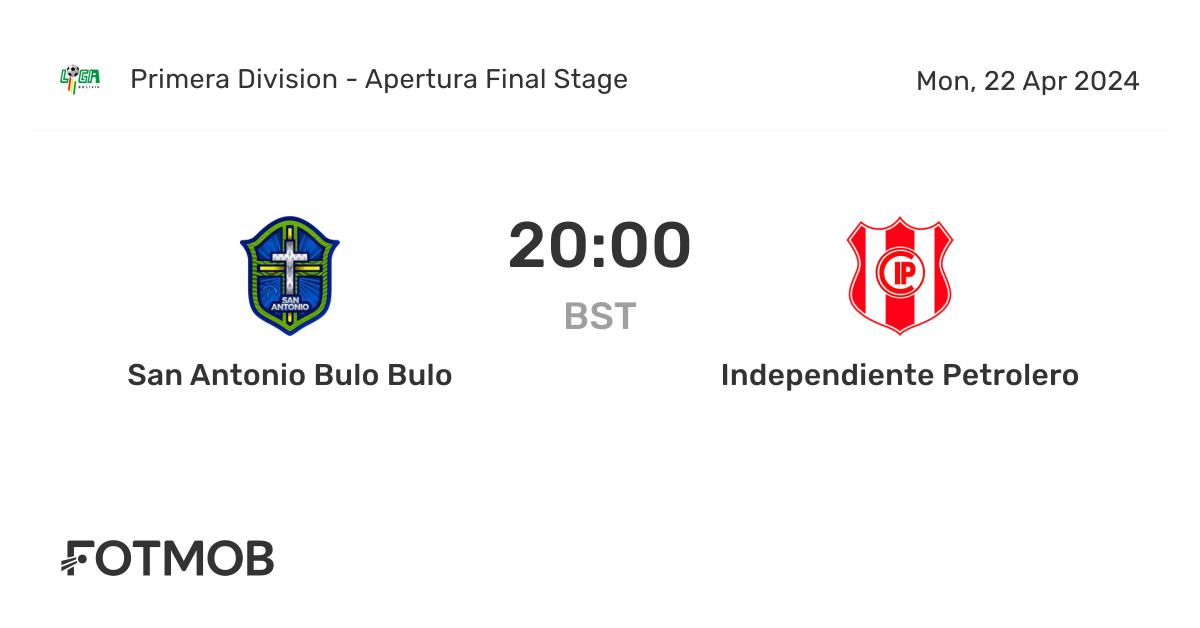 San Antonio Bulo Bulo vs Independiente Petrolero - live score ...