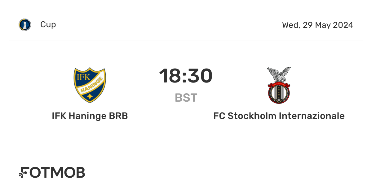 IFK Haninge BRB vs FC Stockholm Internazionale - live score, predicted lineups and H2H stats
