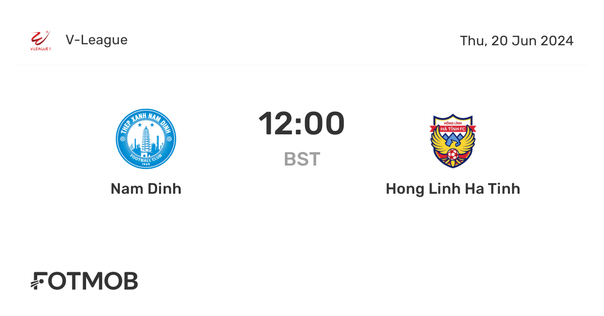 Nam Dinh vs Hong Linh Ha Tinh - marcador en vivo, alineaciones previstas y estadísticas H2H