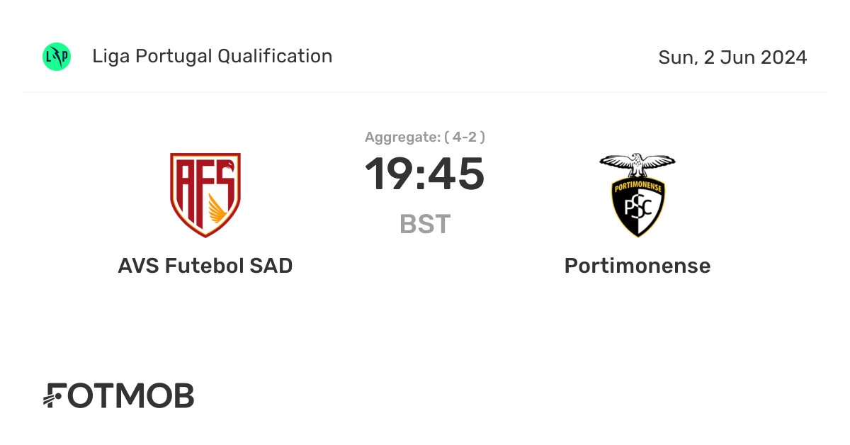 AVS Futebol SAD vs Portimonense - live score, predicted lineups and H2H stats
