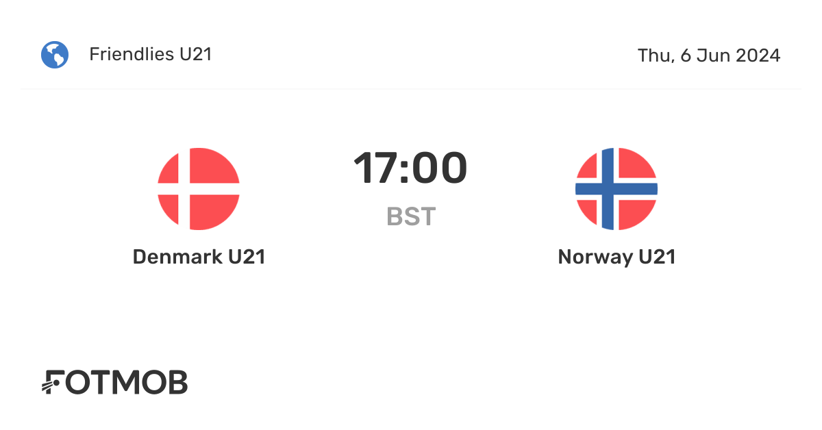 Denmark U21 vs Norway U21 - live score, predicted lineups and H2H stats
