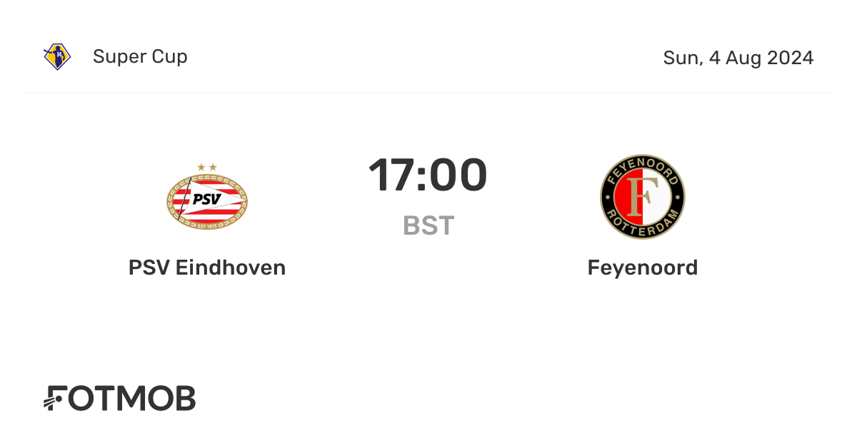 PSV Eindhoven tegen Feyenoord - live score, voorspelde opstellingen en ...