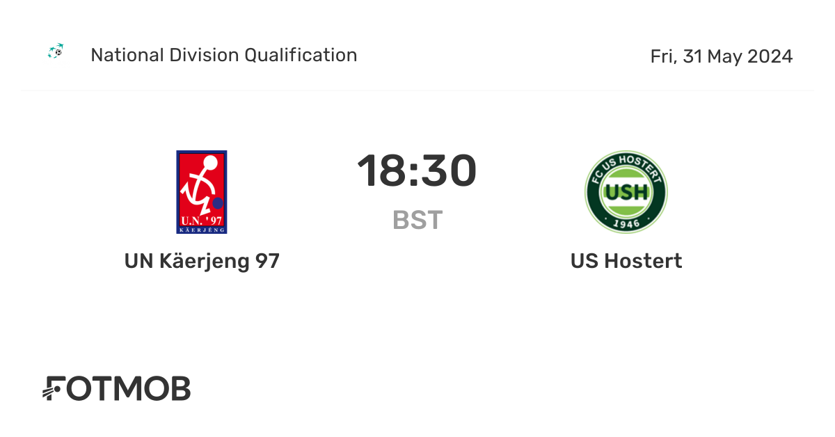 UN Käerjeng 97 vs US Hostert - marcador en vivo, alineaciones previstas ...