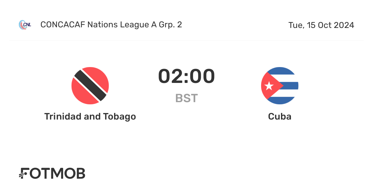 Trinidad and Tobago vs Cuba - live score, predicted lineups and H2H stats