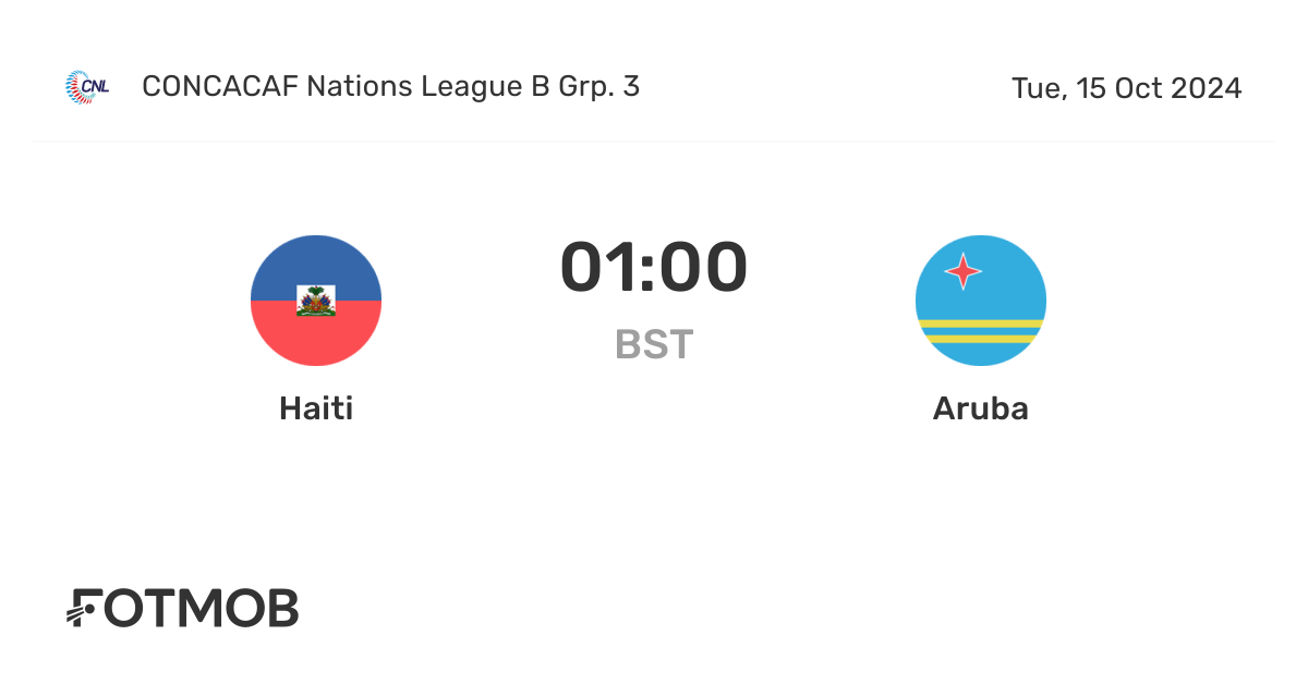 Haïti contre Aruba - score en direct, compositions probables et ...