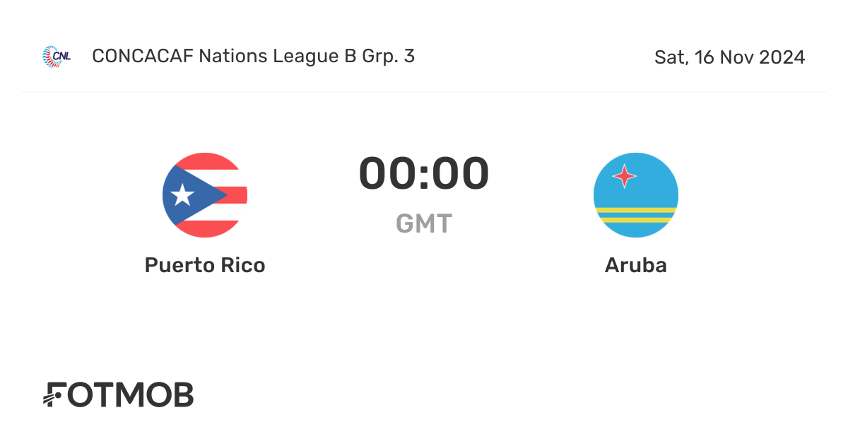 Puerto Rico vs Aruba - live score, predicted lineups and H2H stats