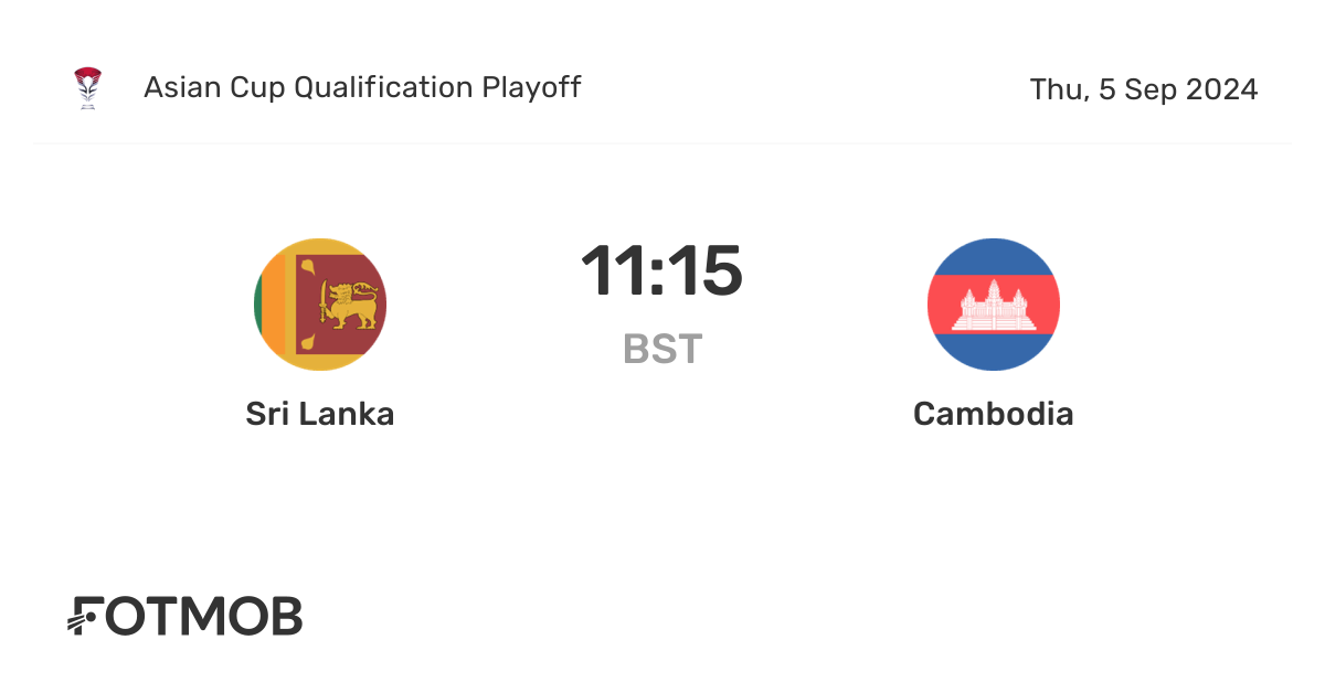Sri Lanka vs Cambodia - live score, predicted lineups and H2H stats