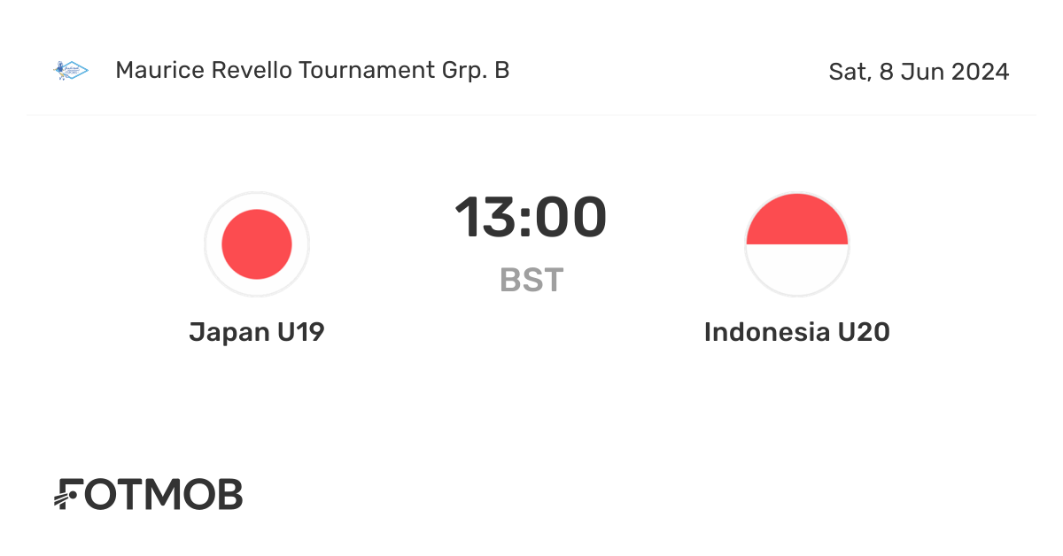 Japan U19 vs Indonesia U20 - live score, predicted lineups and H2H stats