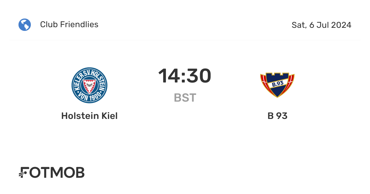 Holstein Kiel vs B 93 - marcador en vivo, alineaciones previstas y ...
