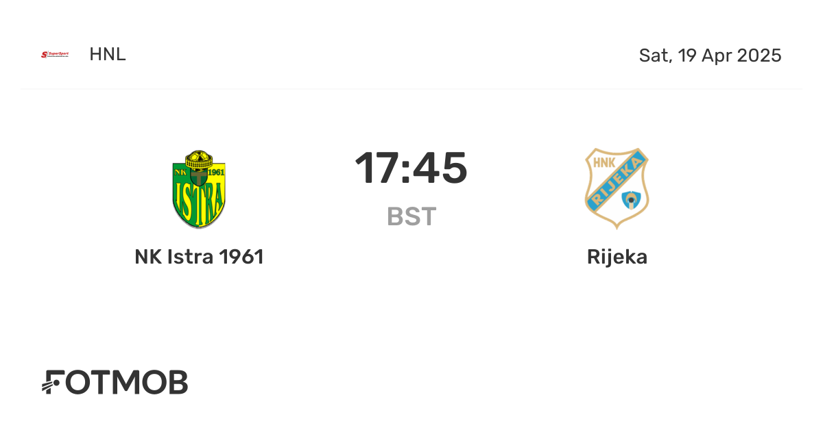 NK Istra 1961 vs Rijeka - marcador en vivo, alineaciones previstas y ...