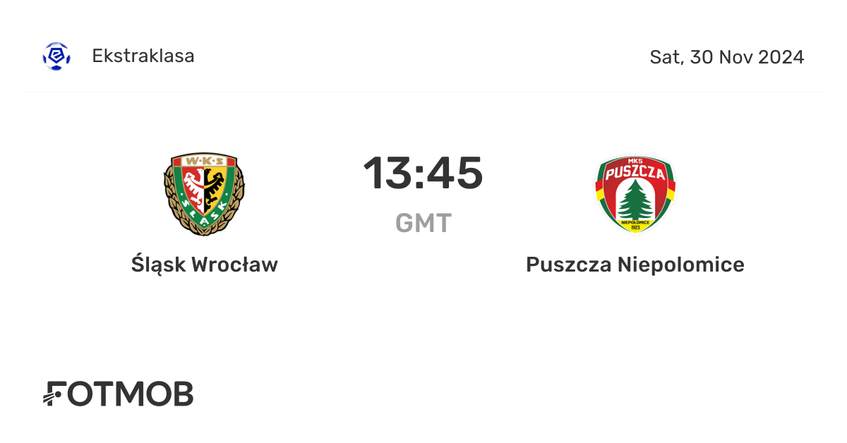 Śląsk Wrocław vs Puszcza Niepolomice - live score, predicted lineups ...