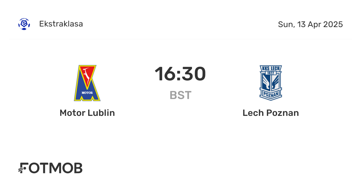 Motor Lublin vs Lech Poznan - live score, predicted lineups and H2H stats