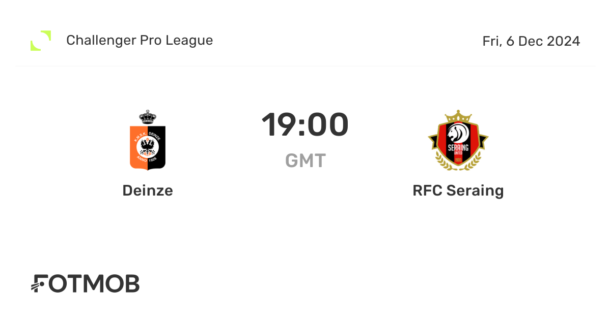 Deinze vs RFC Seraing - live score, predicted lineups and H2H stats