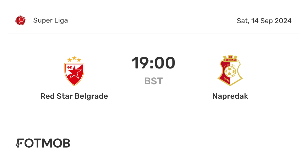 Red Star Belgrade vs Napredak - live score, predicted lineups and H2H stats