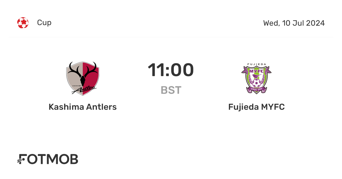 Kashima Antlers vs Fujieda MYFC - live score, predicted lineups and H2H stats