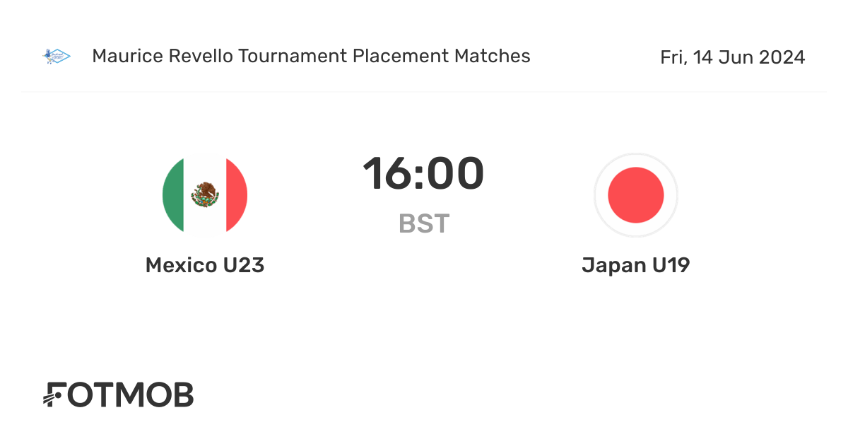 Mexico U23 vs Japan U19 - live score, predicted lineups and H2H stats