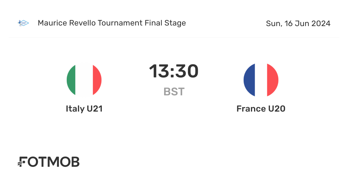 Italy U21 vs France U20 - live score, predicted lineups and H2H stats