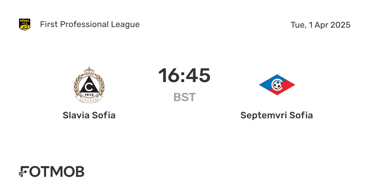 Slavia Sofia vs Septemvri Sofia - resultado ao vivo, equipas iniciais ...