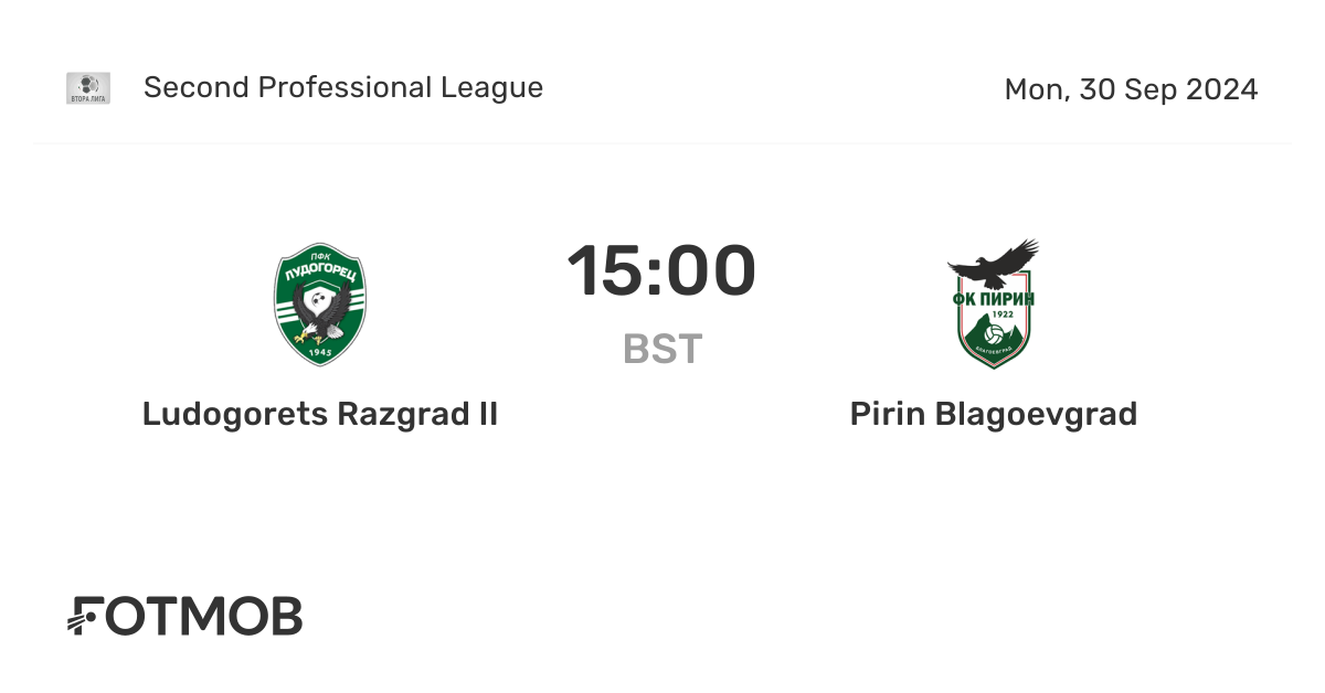 Ludogorets Razgrad II vs Pirin Blagoevgrad - live score, predicted ...