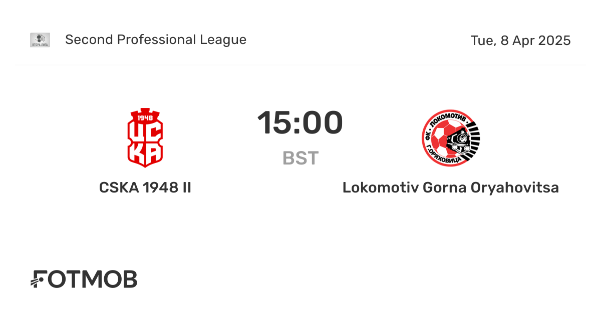 CSKA 1948 II vs Lokomotiv Gorna Oryahovitsa - marcador en vivo ...