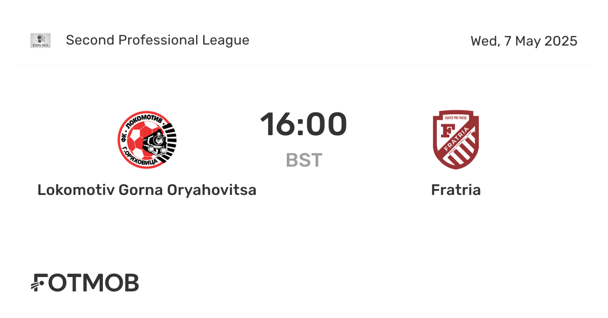 Lokomotiv Gorna Oryahovitsa vs Fratria - live score, predicted lineups ...