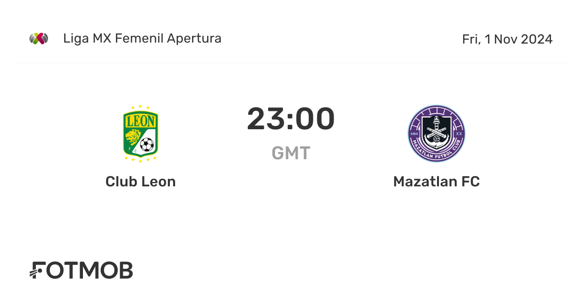Club Leon vs Mazatlan FC - marcador en vivo, alineaciones previstas y ...