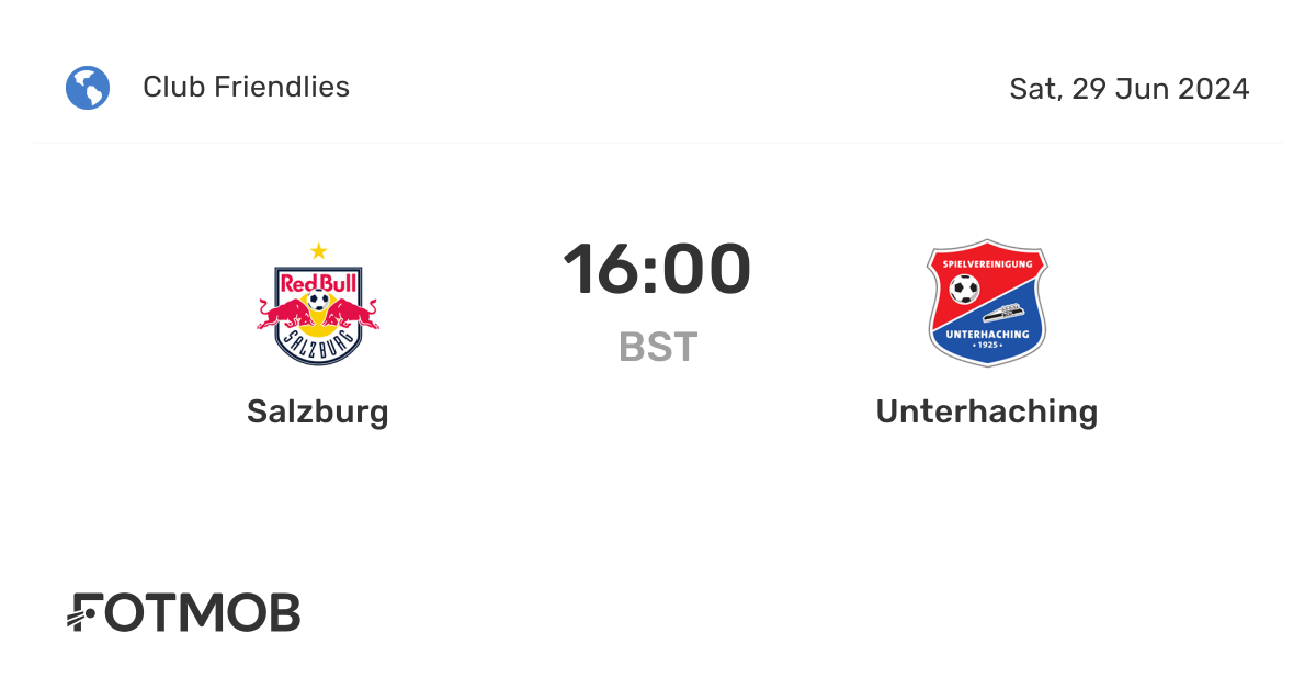 Salzburg vs Unterhaching - live score, predicted lineups and H2H stats