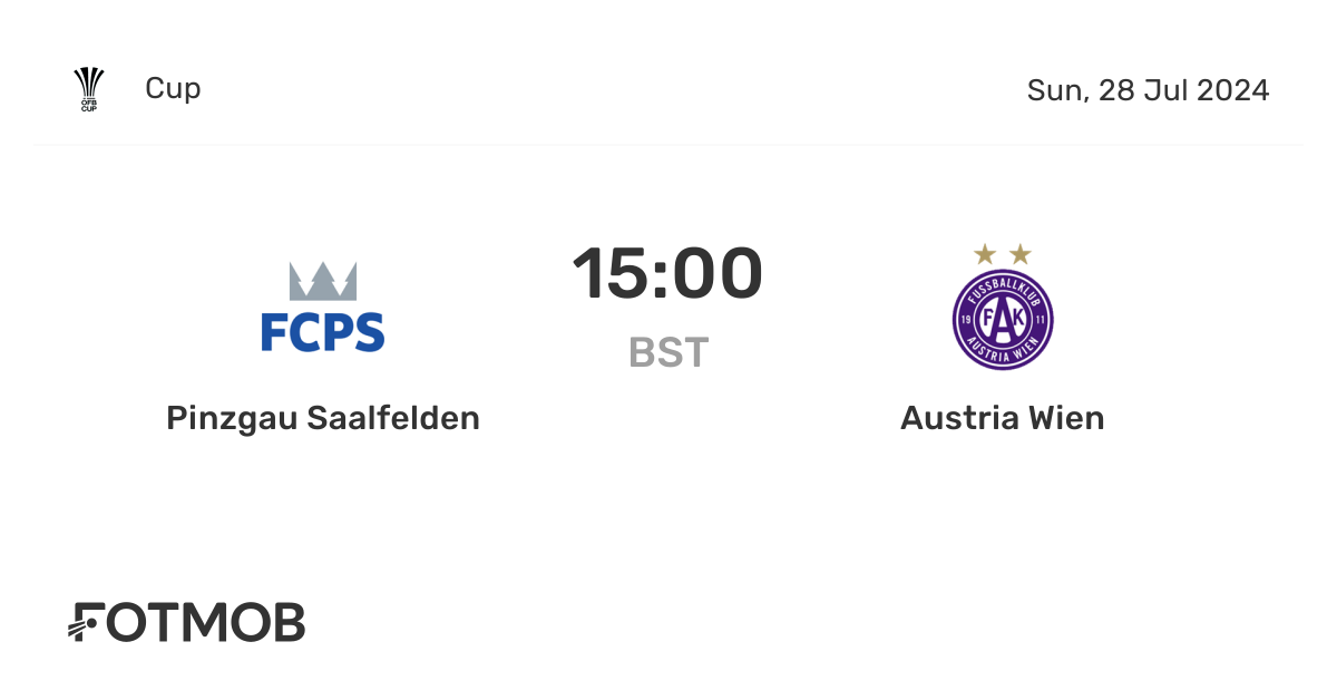 Pinzgau Saalfelden vs Austria Wien - marcador en vivo, alineaciones ...