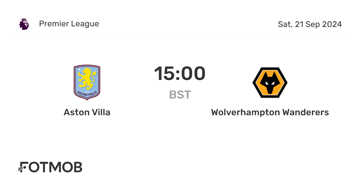 Aston Villa vs Wolverhampton Wanderers - live score, predicted lineups ...