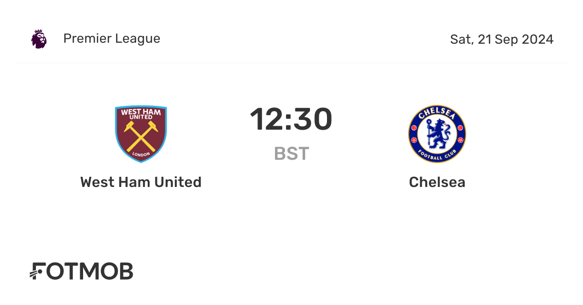 West Ham United vs Chelsea - live score, predicted lineups and H2H stats
