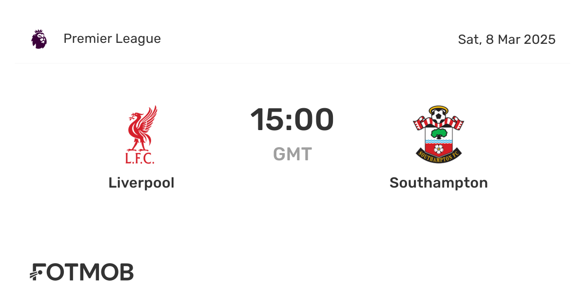 Liverpool vs Southampton - live score, predicted lineups and H2H stats