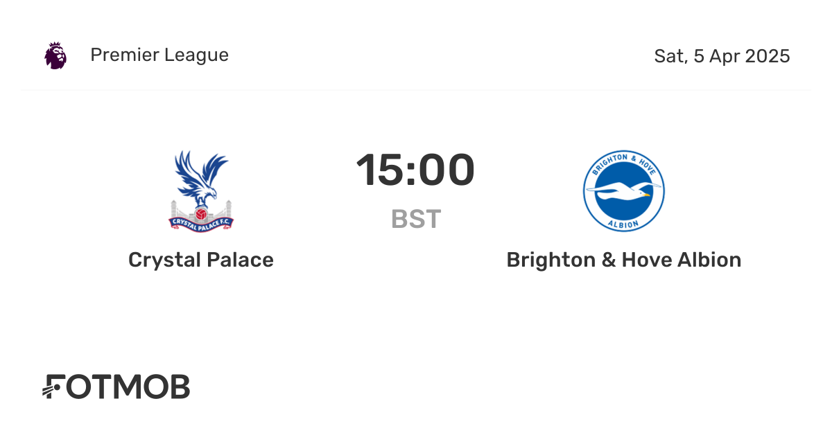 Crystal Palace vs Brighton & Hove Albion - live score, predicted ...
