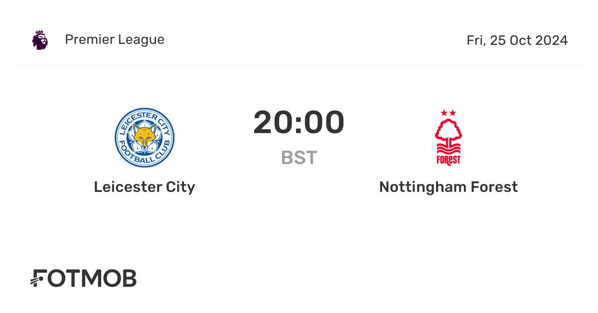Leicester City vs Nottingham Forest - live score, predicted lineups and ...