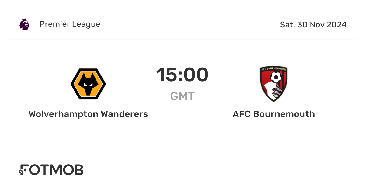 Wolverhampton Wanderers vs AFC Bournemouth - live score, predicted ...