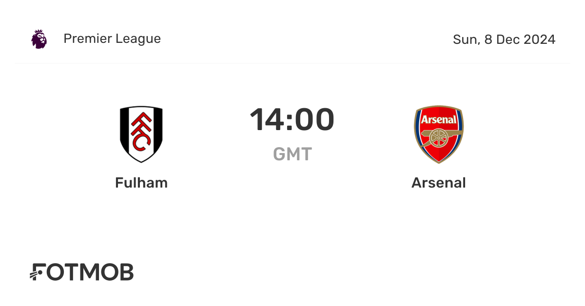 Fulham vs Arsenal - live score, predicted lineups and H2H stats