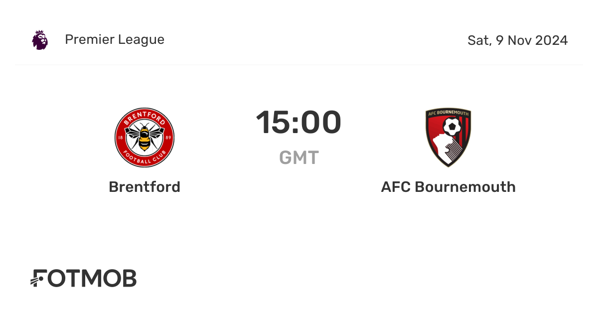 Brentford mot AFC Bournemouth - live resultater, forventede lagoppstillinger og H2H-statistikk