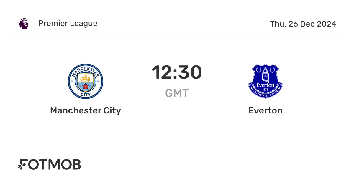Manchester City vs Everton - live score, predicted lineups and H2H stats
