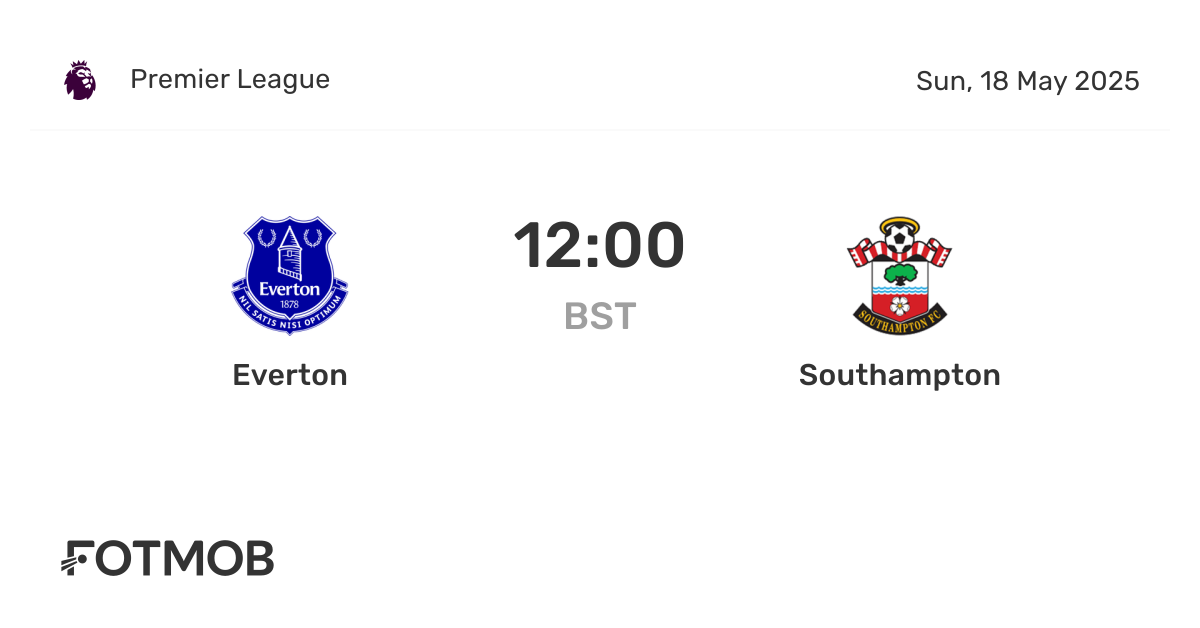 Everton vs Southampton - live score, predicted lineups and H2H stats