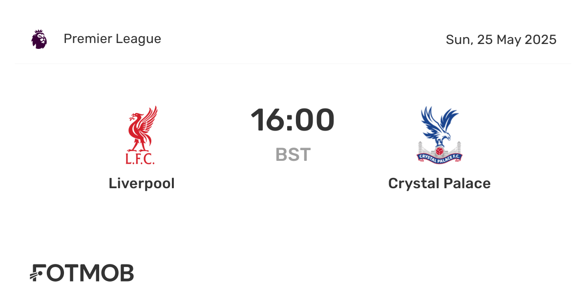 Liverpool vs Crystal Palace - live score, predicted lineups and H2H stats