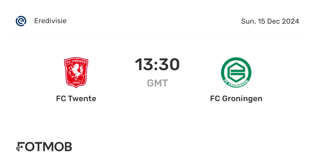 FC Twente tegen FC Groningen - live score, voorspelde opstellingen en H2H-statistieken